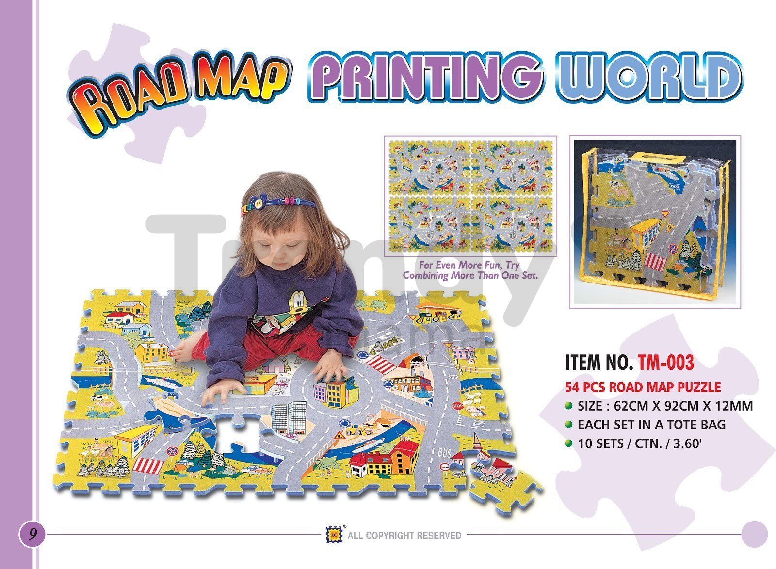 LEE TM003 habszivacs puzzle Road Map – Térkép utak