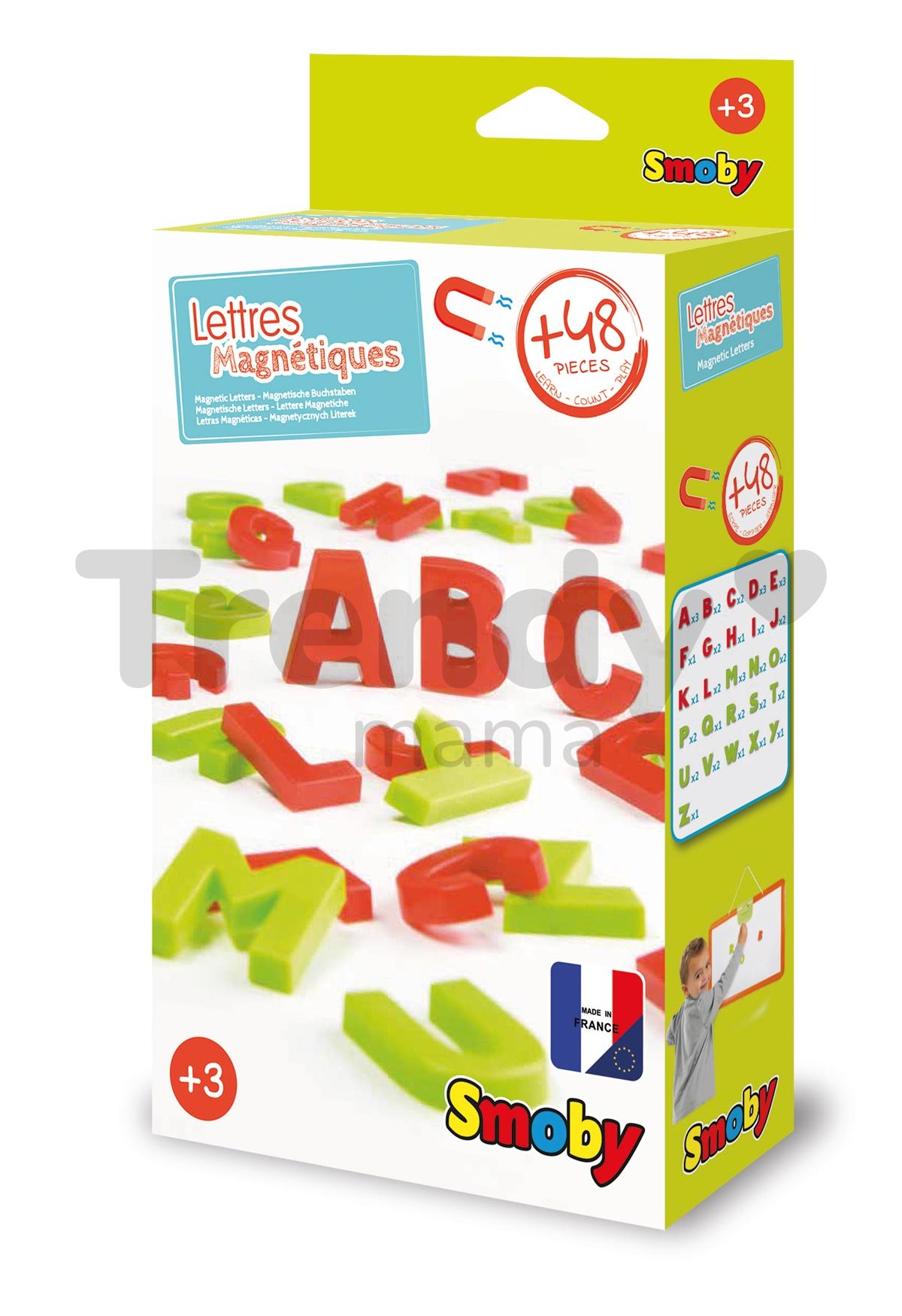 Mágneses nagy betűk 48 drb ABC Smoby szines